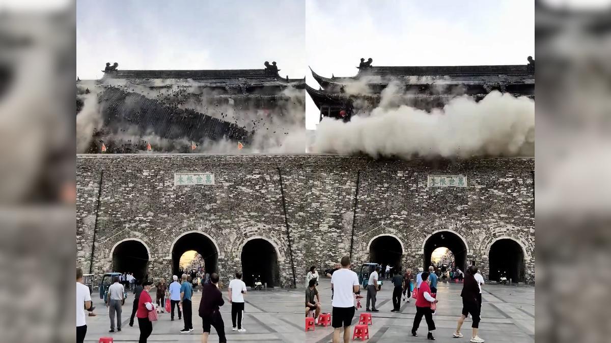 (Video) Techo de monumento histórico en China colapsa a dos meses de su ...