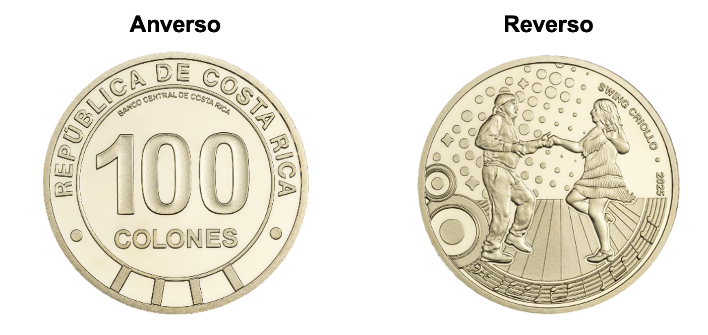 Moneda de 100 colones conmemorará el Swing Criollo a partir de este 23 ...